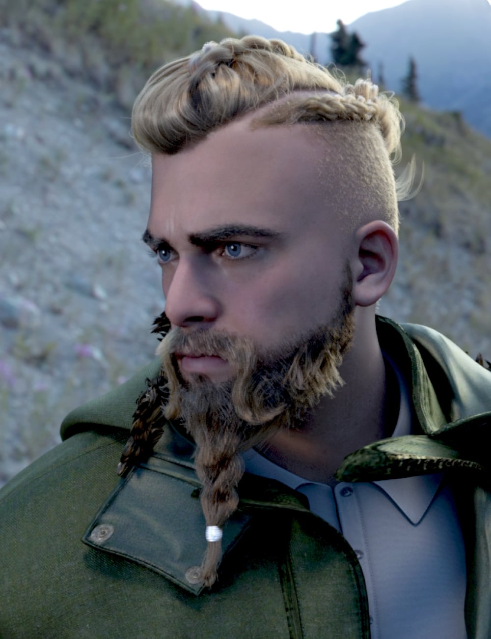 dForce Olaf Scandinavian Braided Hair for Genesis 9 | Daz 3D