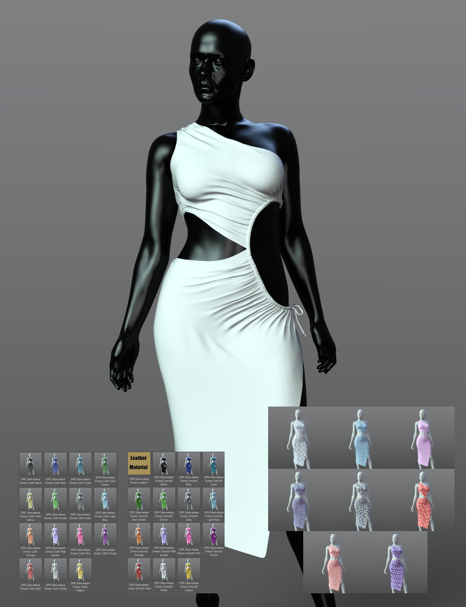 dForce SPR Sleeveless Waist Revealing Dress for Genesis 9 | Daz 3D