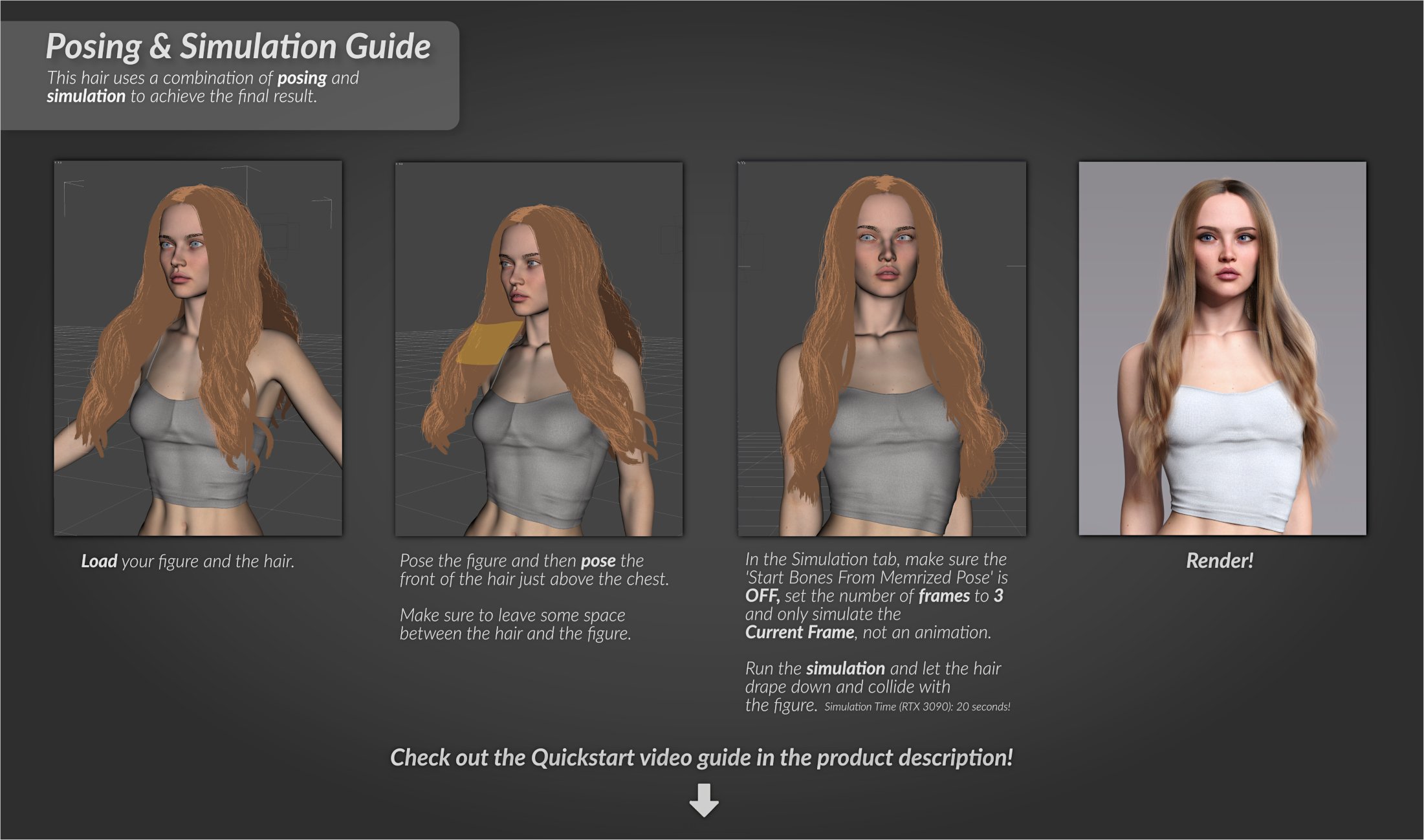 dForce Sandra Hair for Genesis 9 | Daz 3D