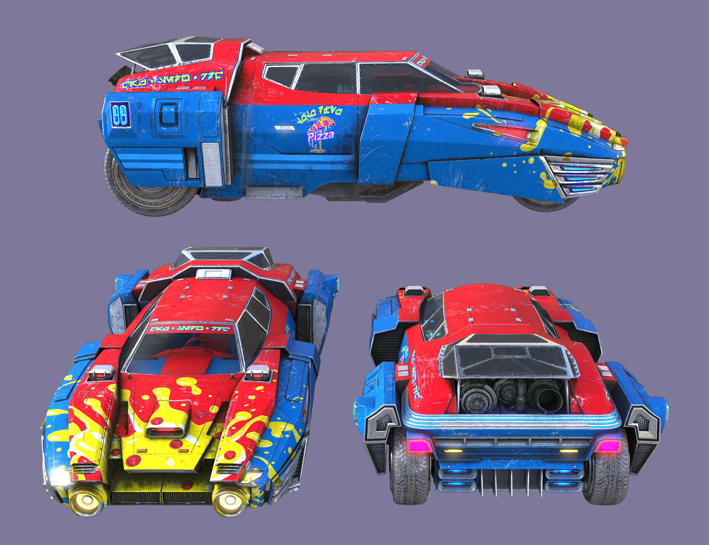 PTF Cyberpunk Textures for XI Neo Noir Car | Daz 3D