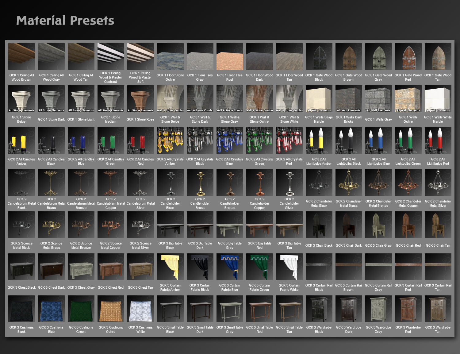 Gothic Vignette Construction Kit Addon Textures | Daz 3D