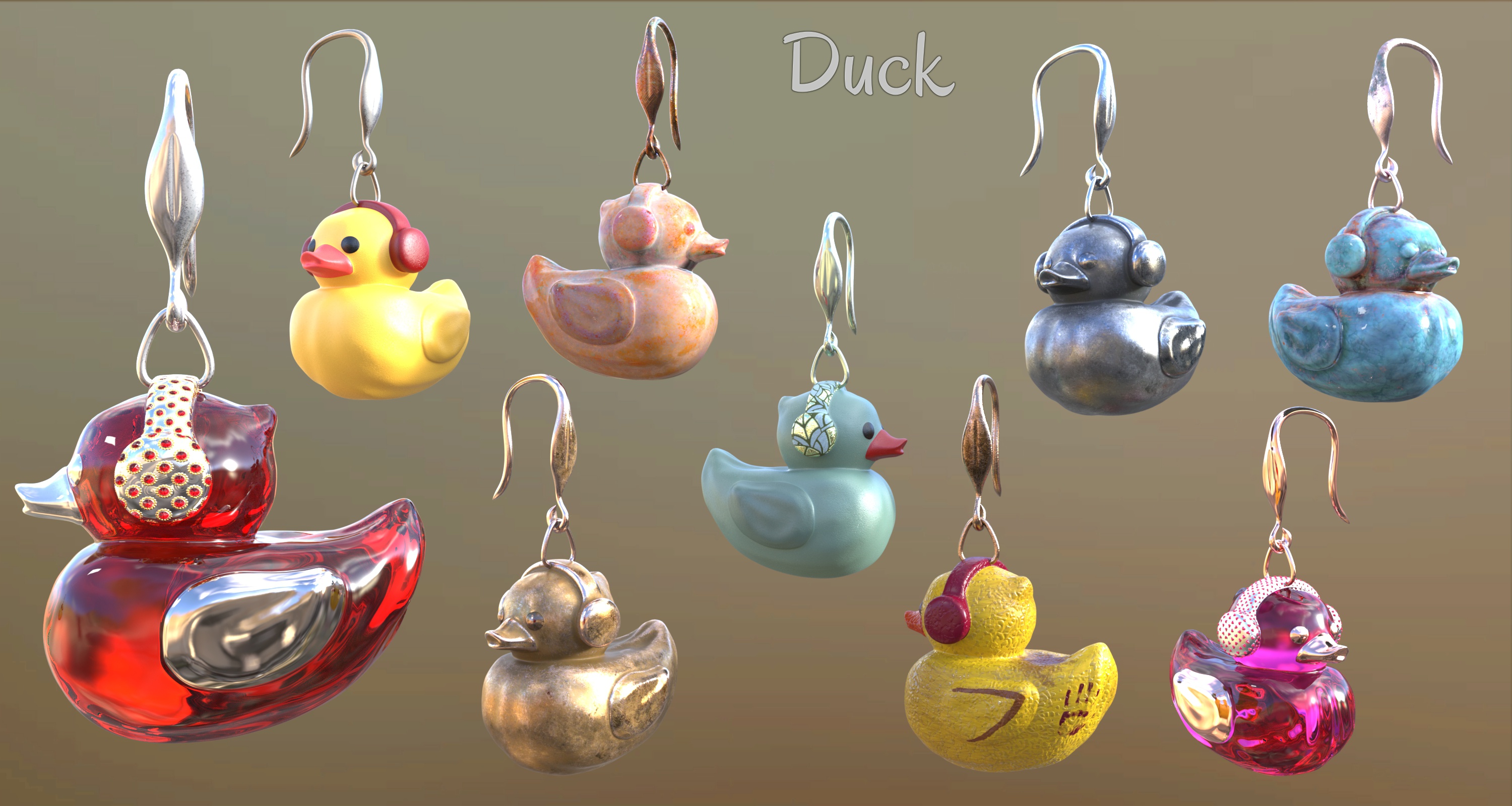 Assorted Earrings - Weird, Tacky and Funny for Genesis 9 | Daz 3D