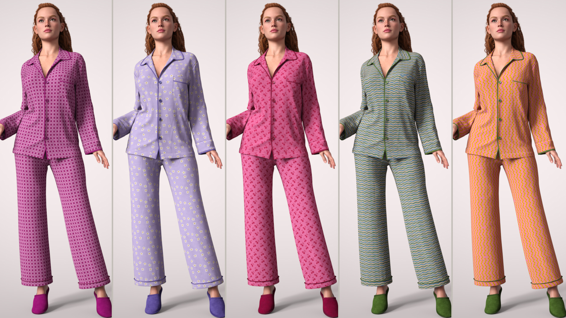 TN Charming Textures for dForce Cozy Pajama Outfit | Daz 3D