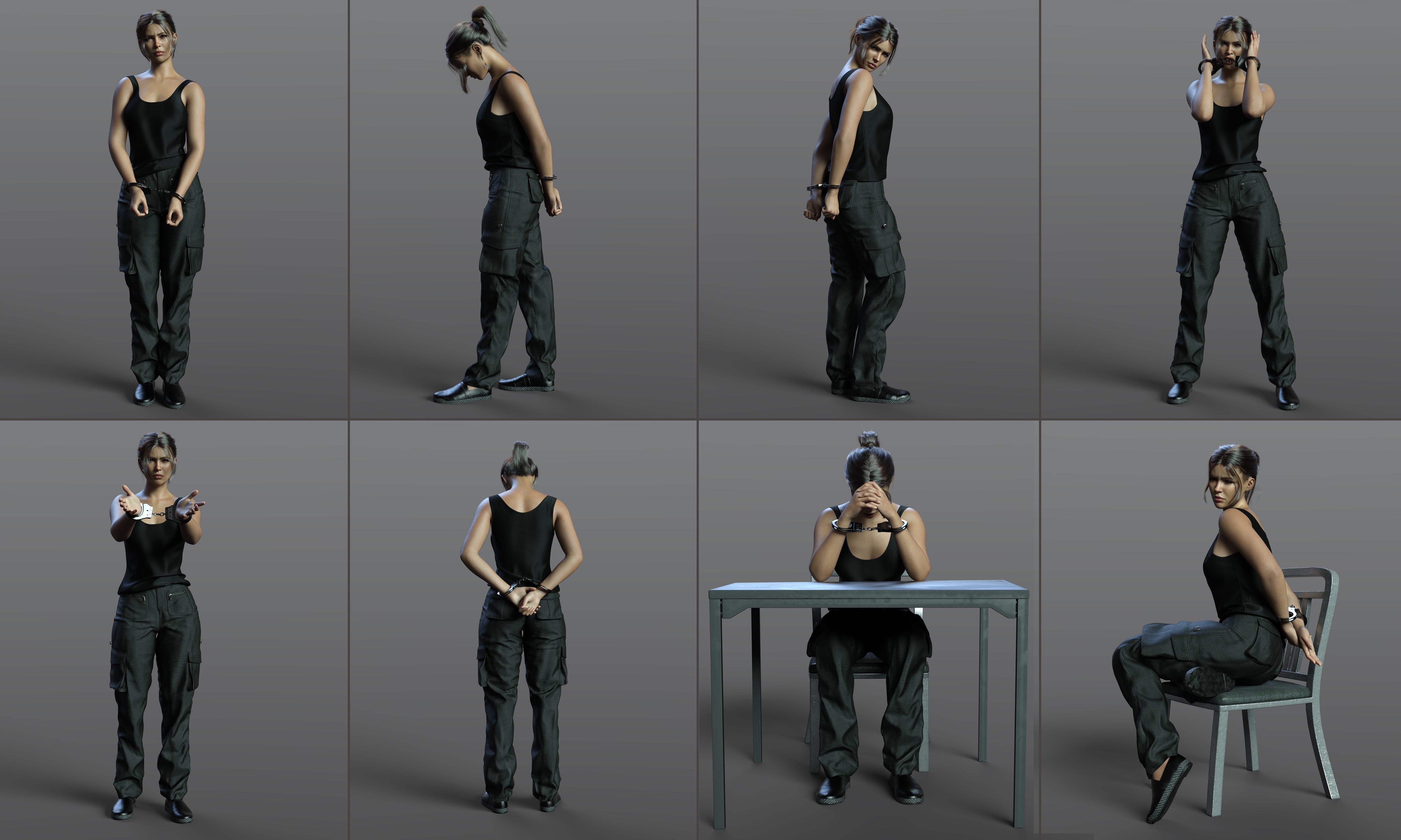 Z In Cuffs Prop and Poses for Genesis 9 | Daz 3D