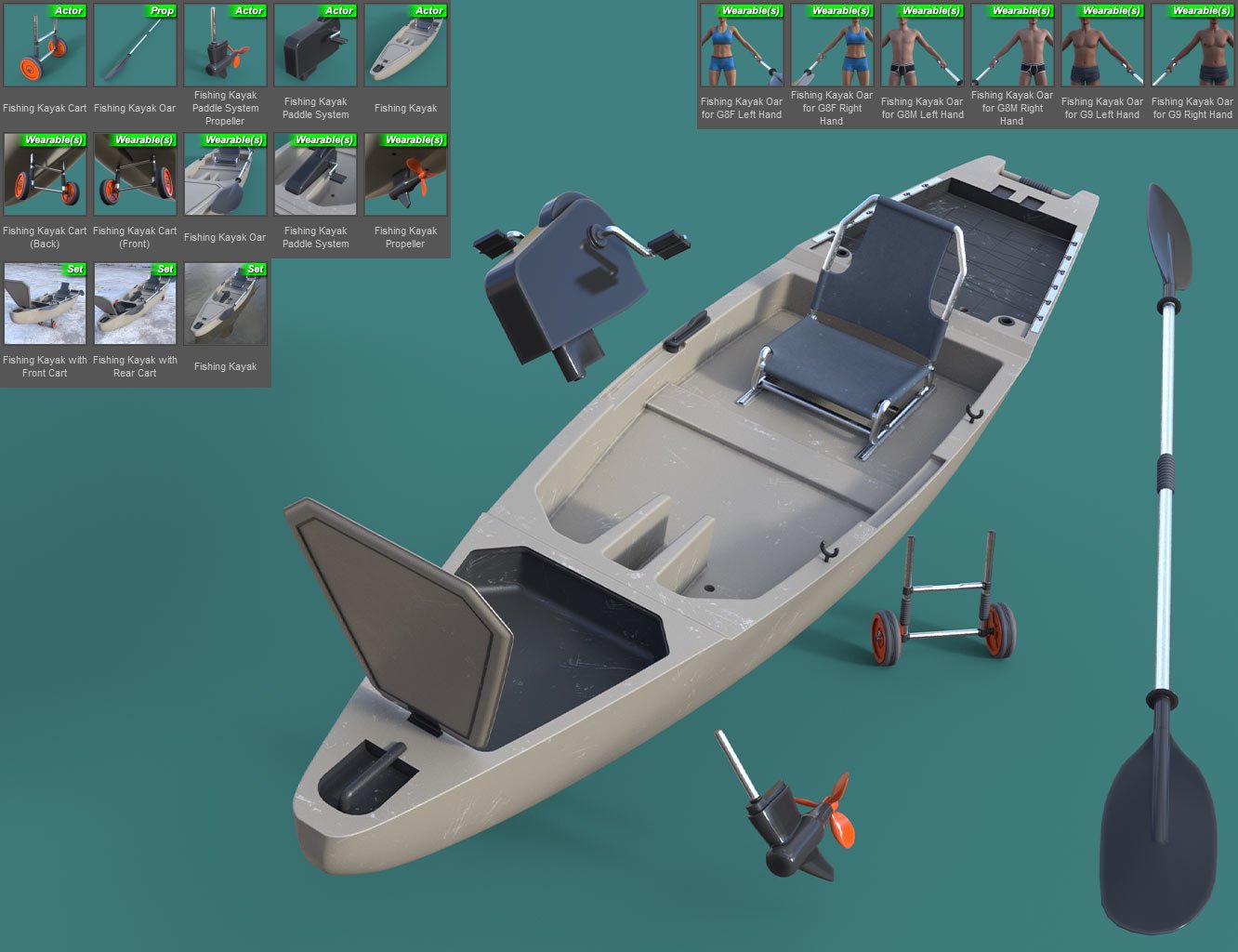 Fishing Kayak | Daz 3D