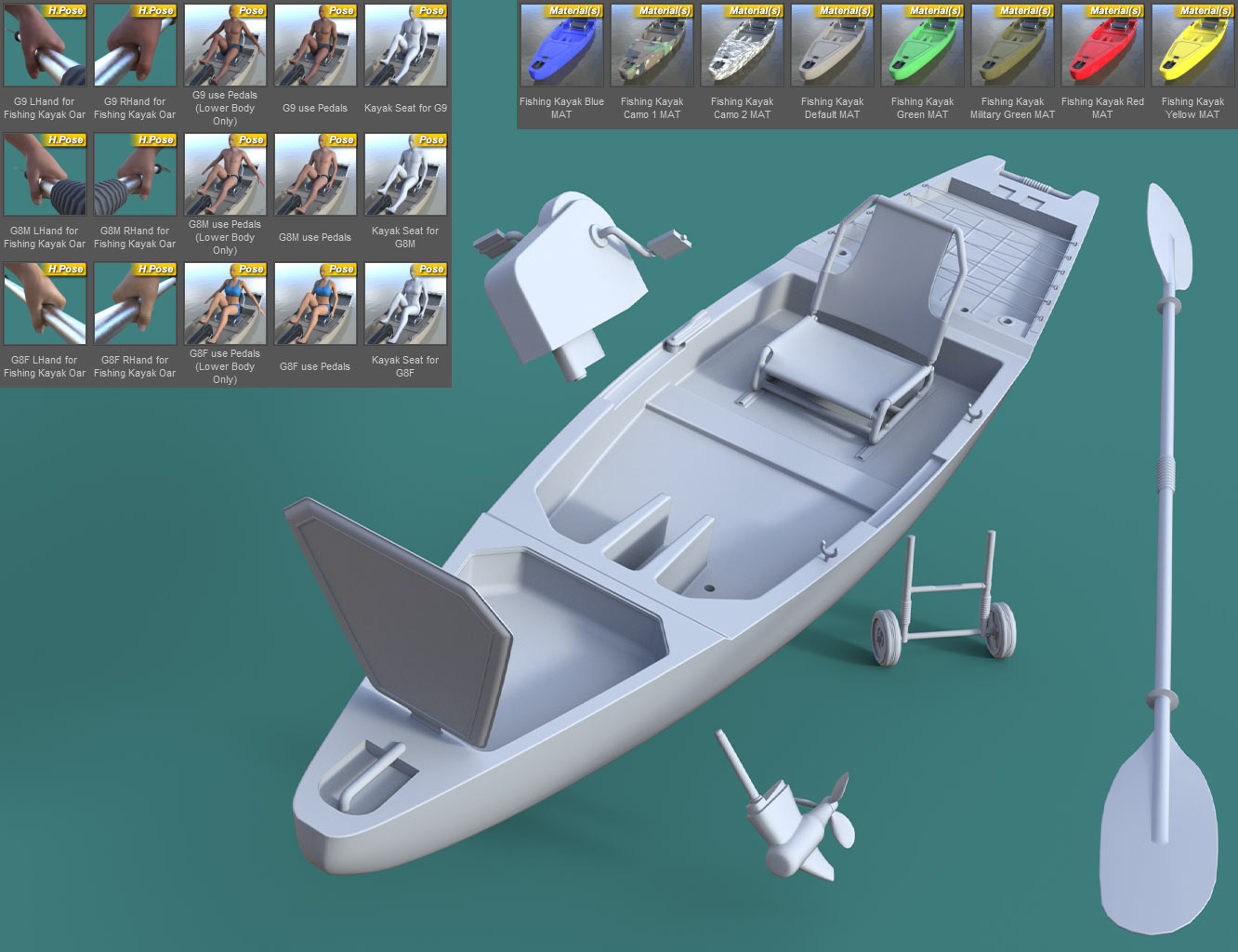 Fishing Kayak | Daz 3D