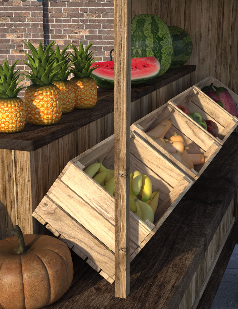 Fruit And Veg Cart | Daz 3D