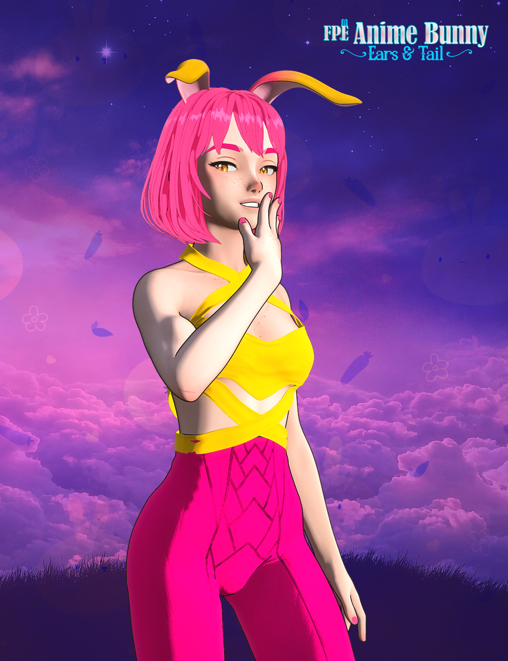FPE Anime Bunny Ears and Tail for Genesis 9 | Daz 3D