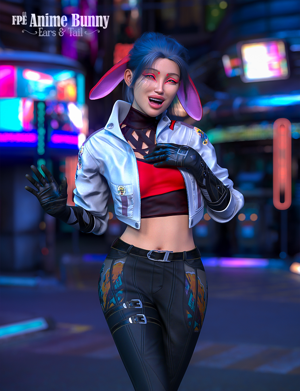 FPE Anime Bunny Ears and Tail for Genesis 9 | Daz 3D