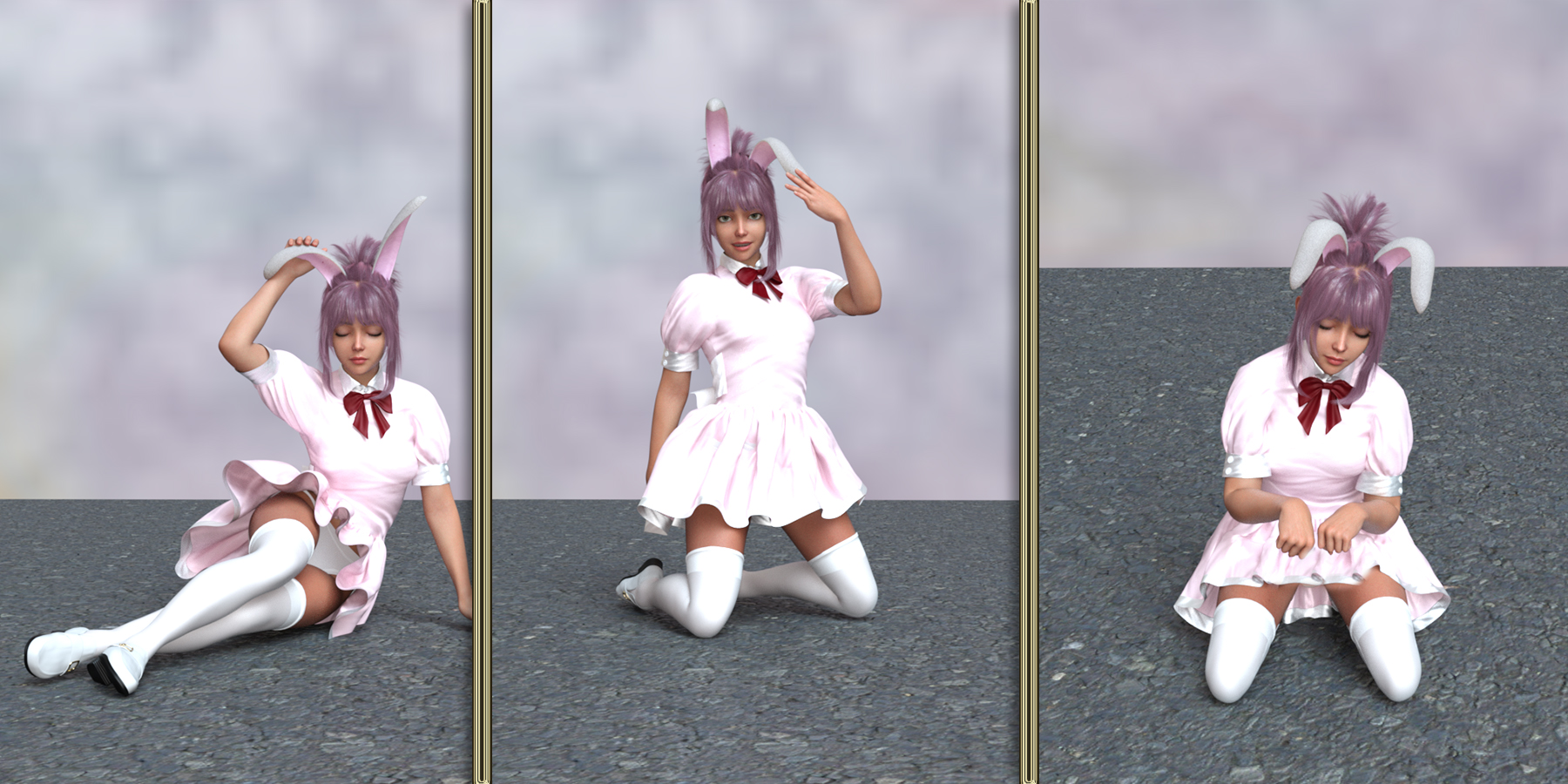 Bunny Wunny Hierarchical Poses for Genesis 9 and FPE Anime Bunny Ears ...