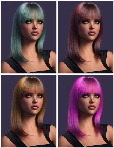 dForce Strand-Based Spring Style Fringe Hair Color Expansion | Daz 3D