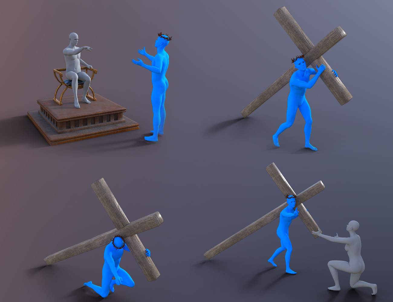 Via Crucis - Way of the Cross - Props and Poses for Genesis 9 | Daz 3D