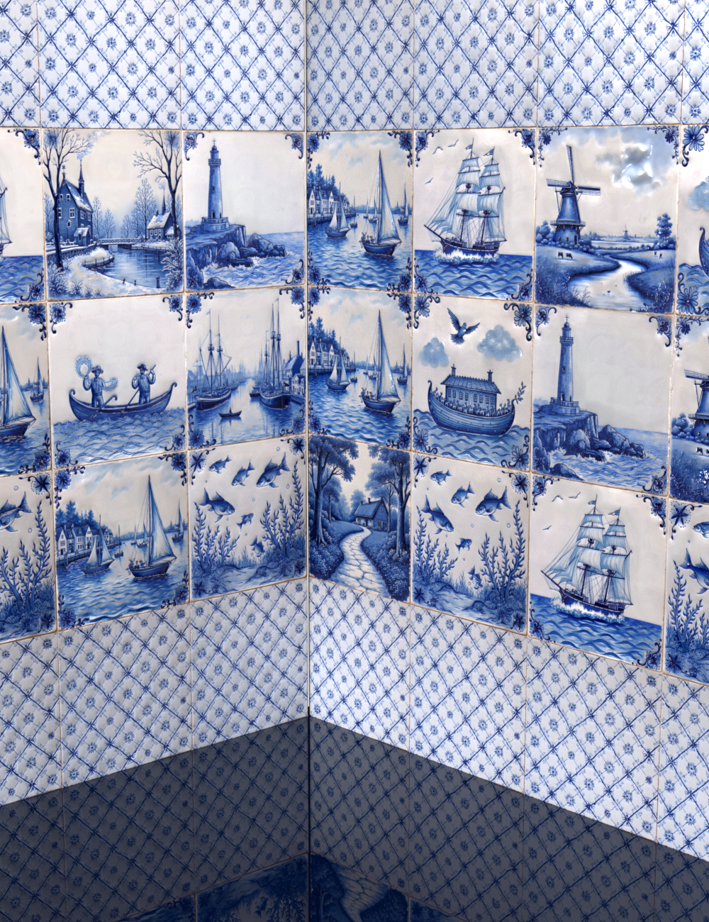 Traditional Delft Tiles Iray Shader and Props Merchant Resource | Daz 3D Traditional Delft Tiles Iray Shader and Props Merchant Resource | Daz 3D