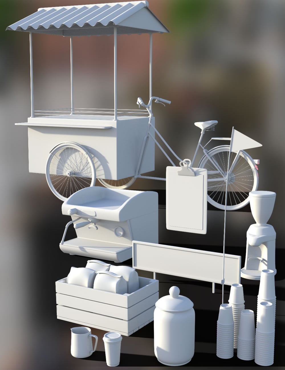 Coffee Cart | Daz 3D
