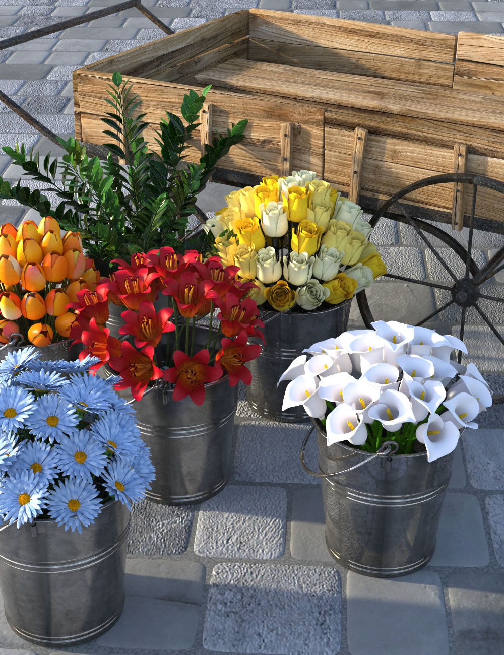 Spring Flower Cart | Daz 3D
