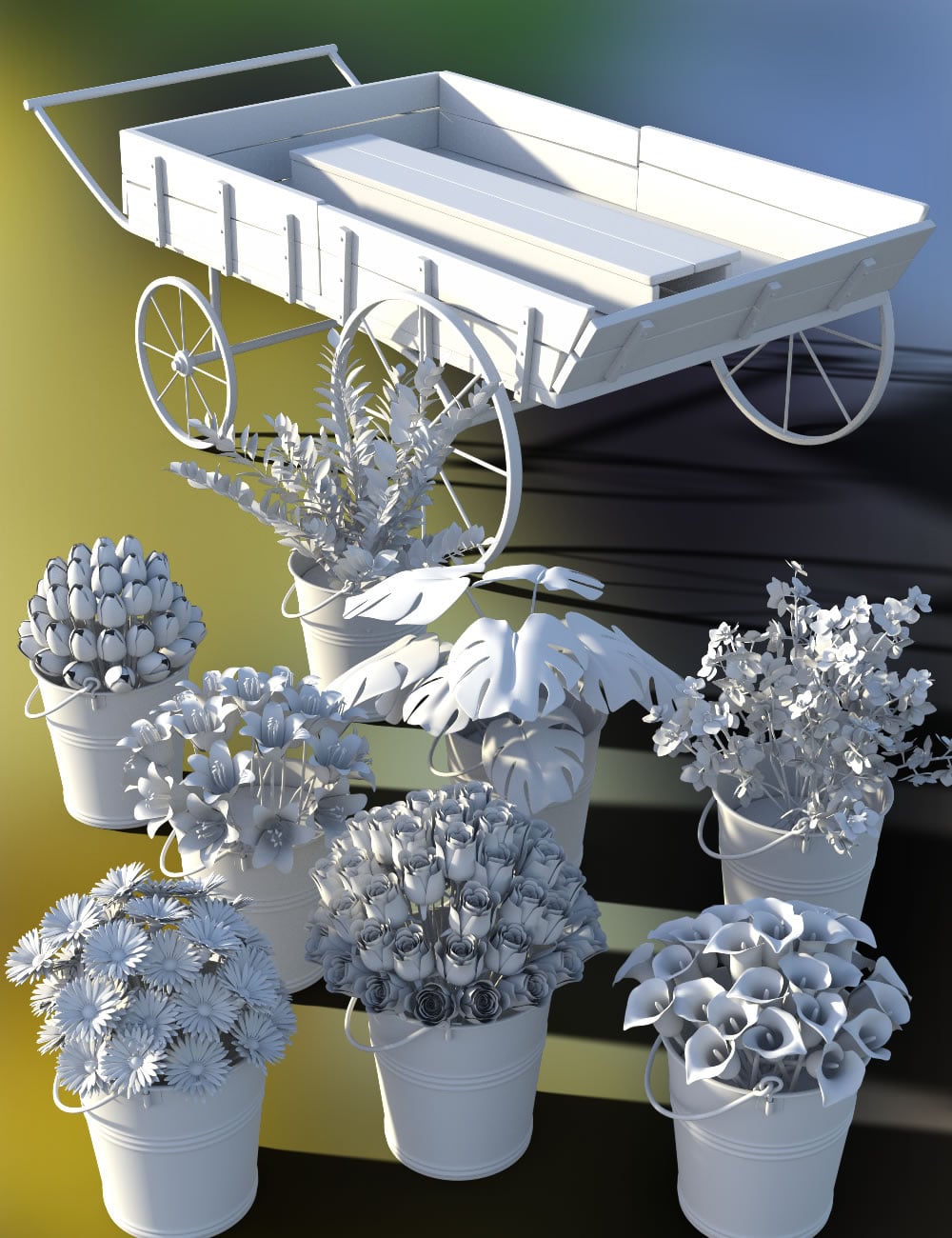 Spring Flower Cart | Daz 3D