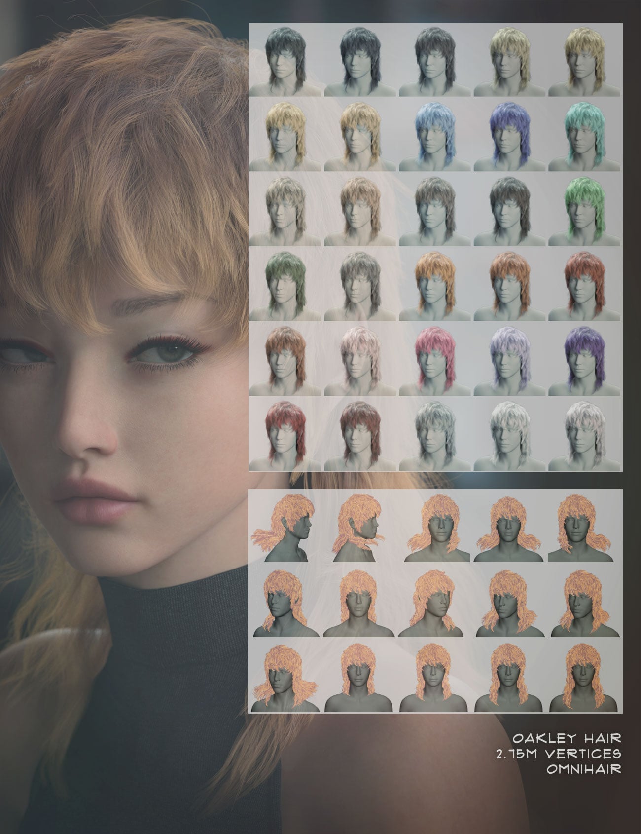 dForce Oakley Hair for Genesis 9 | Daz 3D