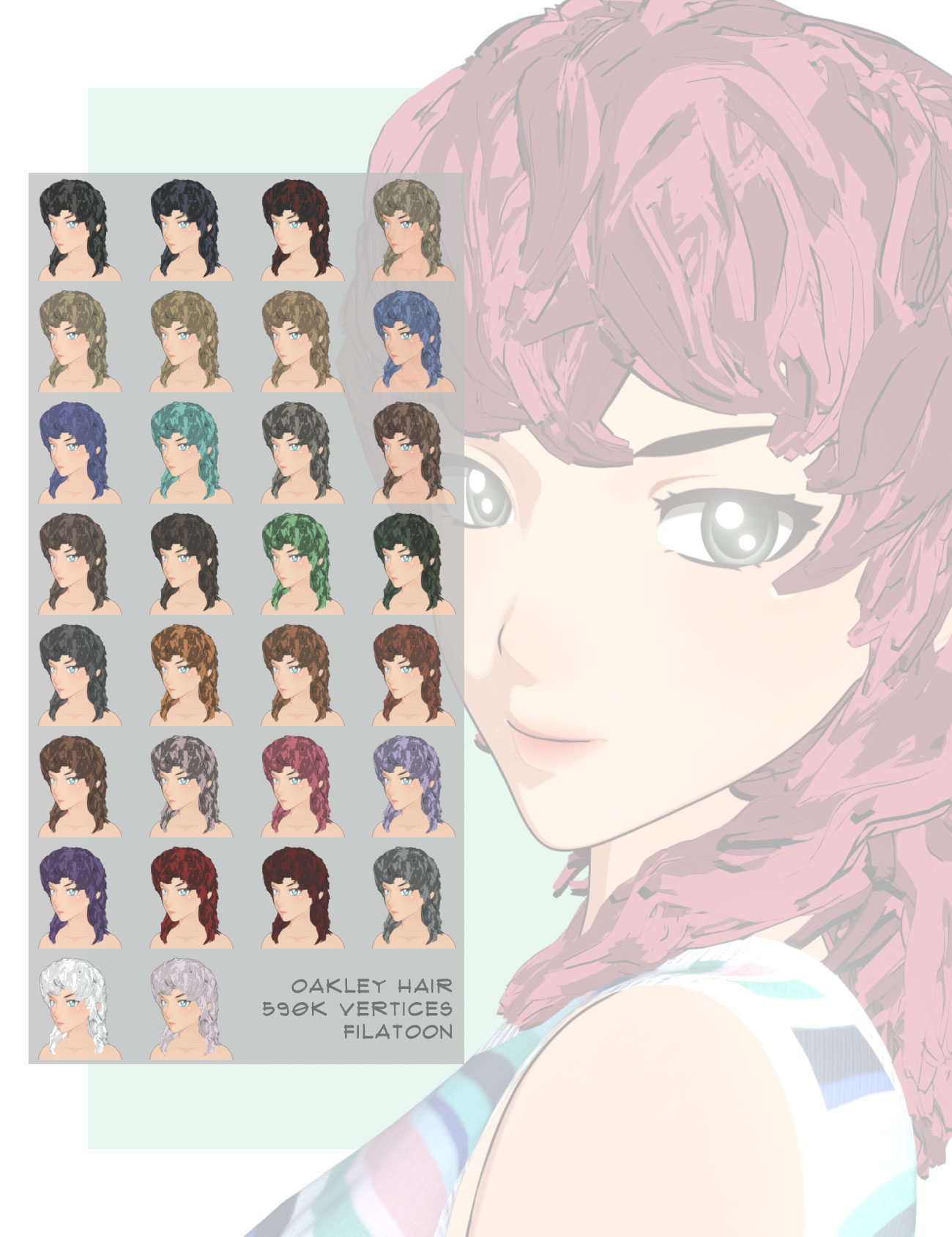 dForce Oakley Hair Plus for Genesis 9 | Daz 3D