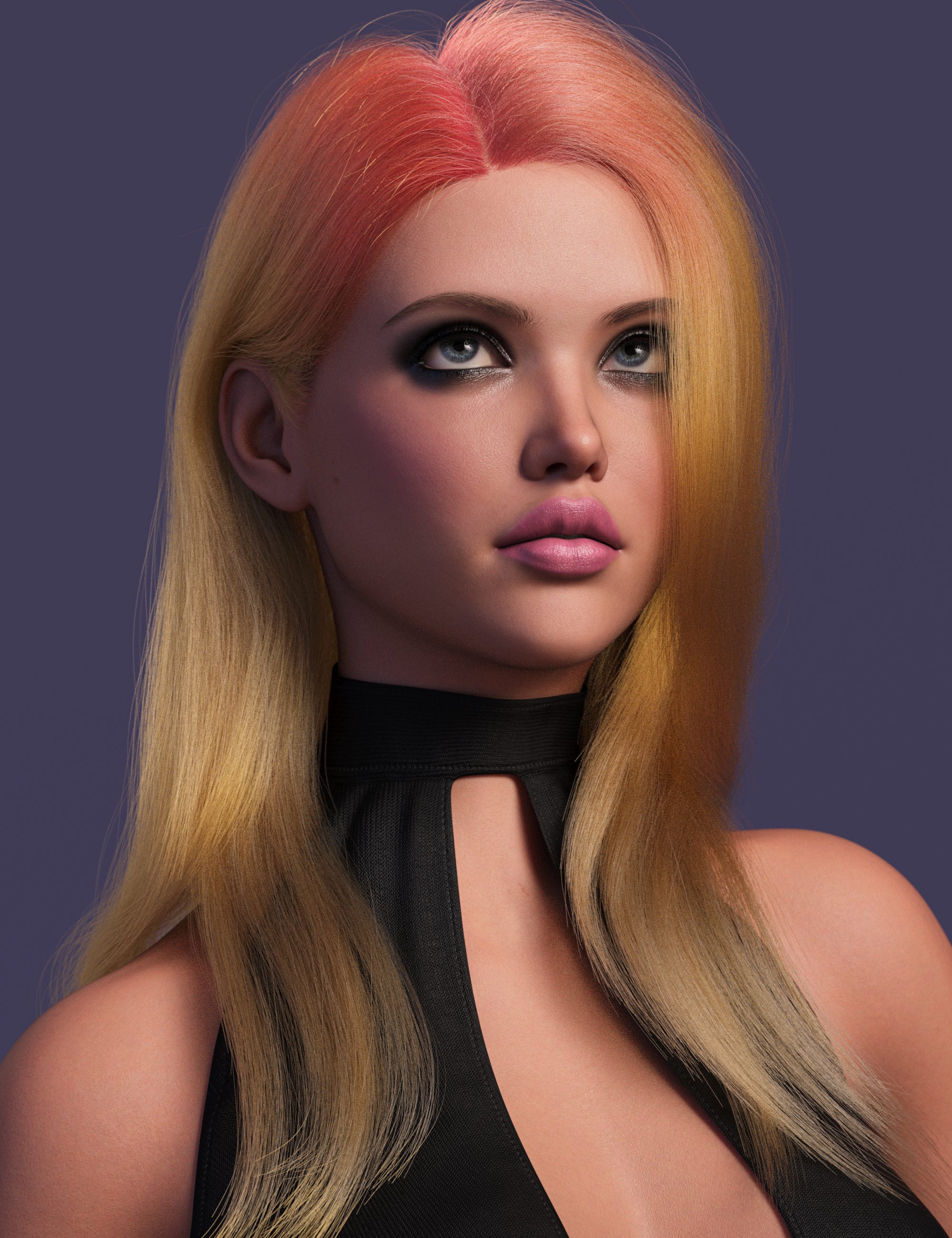 dForce Strand-Based Long Glamorous Style Hair Color Expansion | Daz 3D
