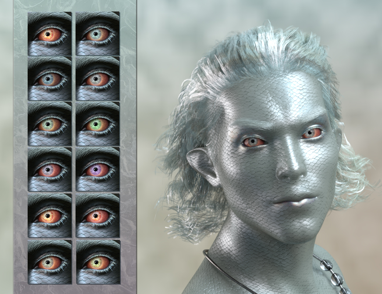 AB Scaly Elven Skins and Shaders for Genesis 9 | Daz 3D
