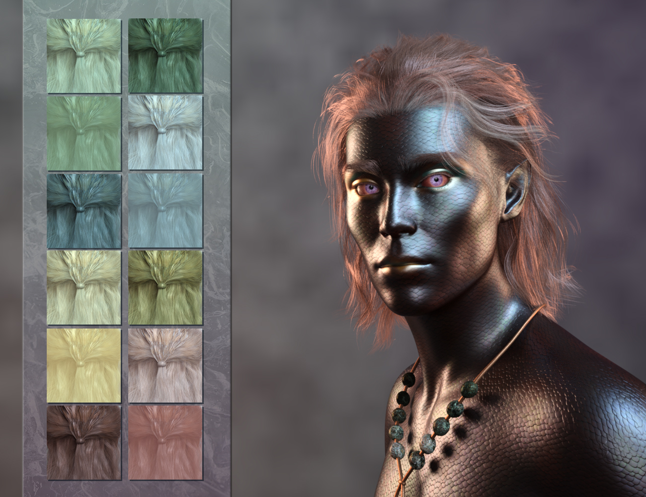 AB Scaly Elven Skins and Shaders for Genesis 9 | Daz 3D