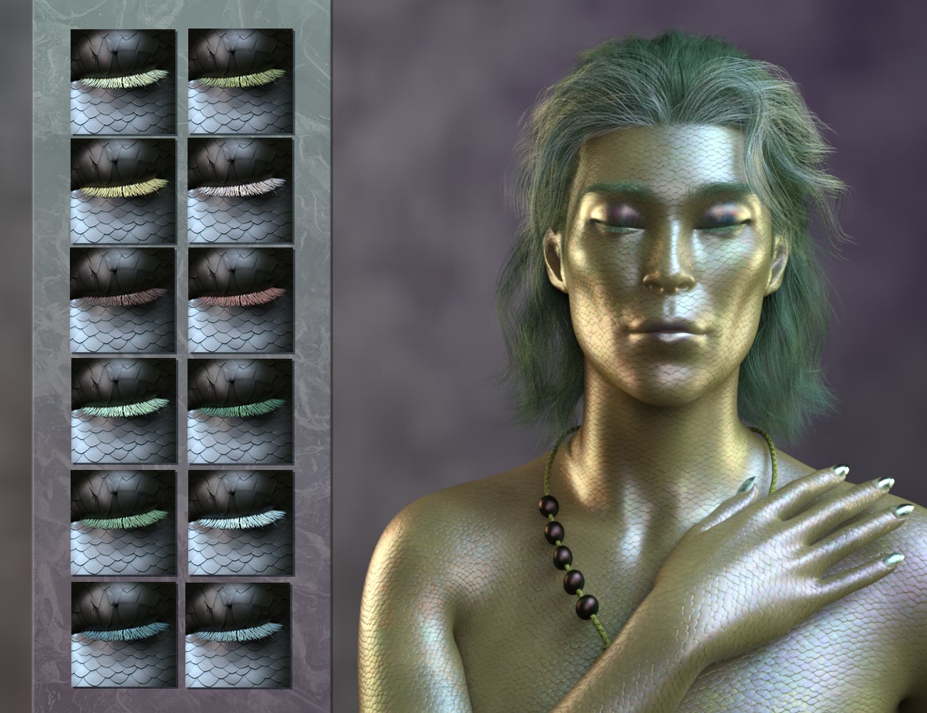 AB Scaly Elven Skins and Shaders for Genesis 9 | Daz 3D