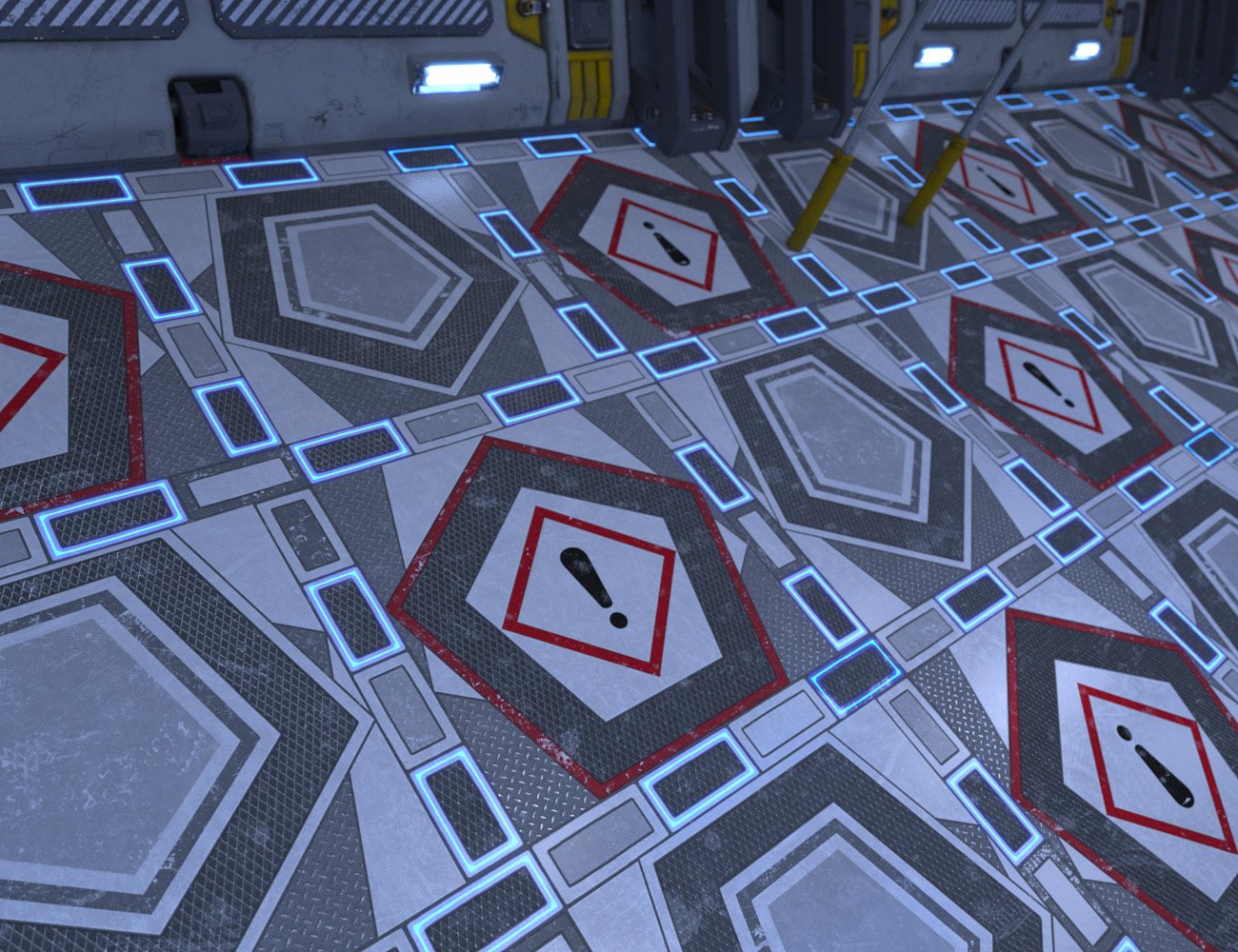 Polygon Sci-Fi Flooring Iray Shaders | Daz 3D