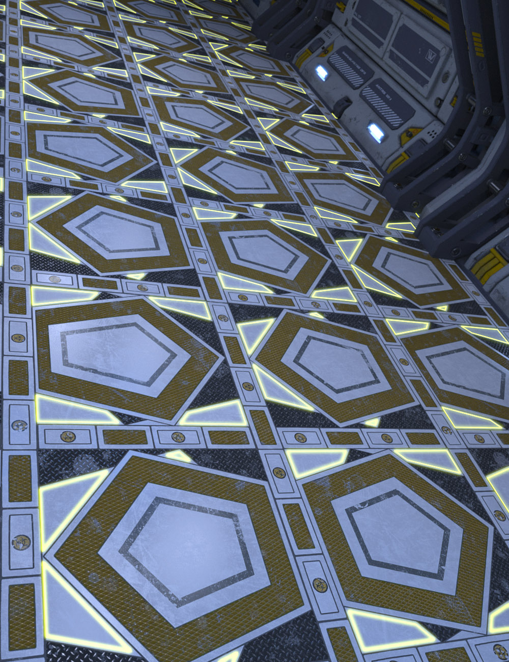 Polygon Sci-Fi Flooring Iray Shaders | Daz 3D