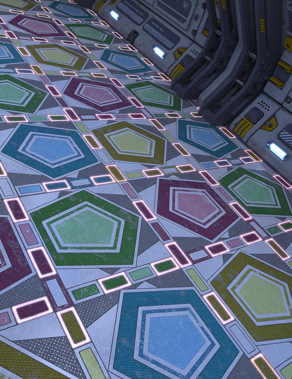 Polygon Sci-Fi Flooring Iray Shaders | Daz 3D