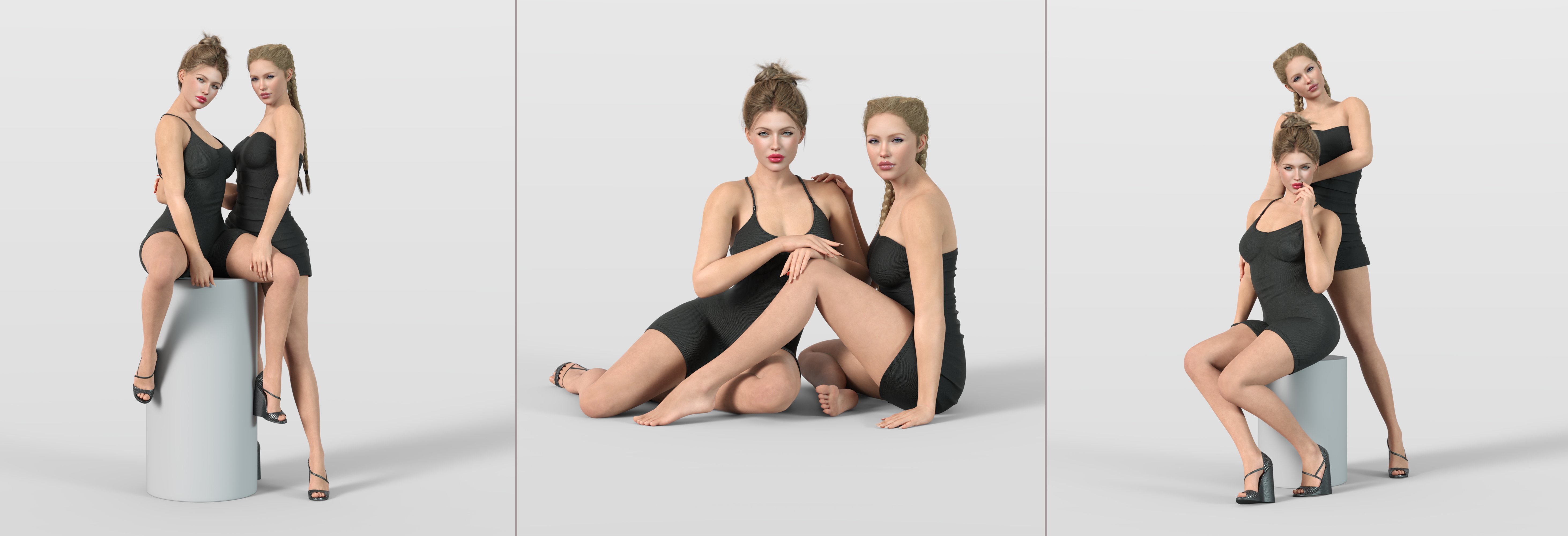 Z Double Trouble Couple Poses for Genesis 9 and 8 Female | Daz 3D