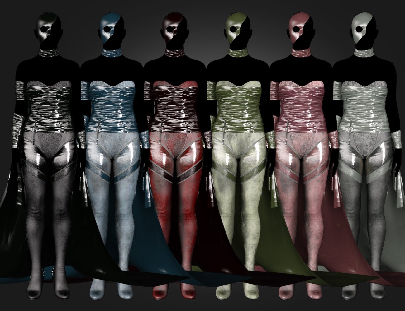 dForce CB Doya Clothing Set and Leather and Enigma Texture Expansion Bundle | Daz 3D