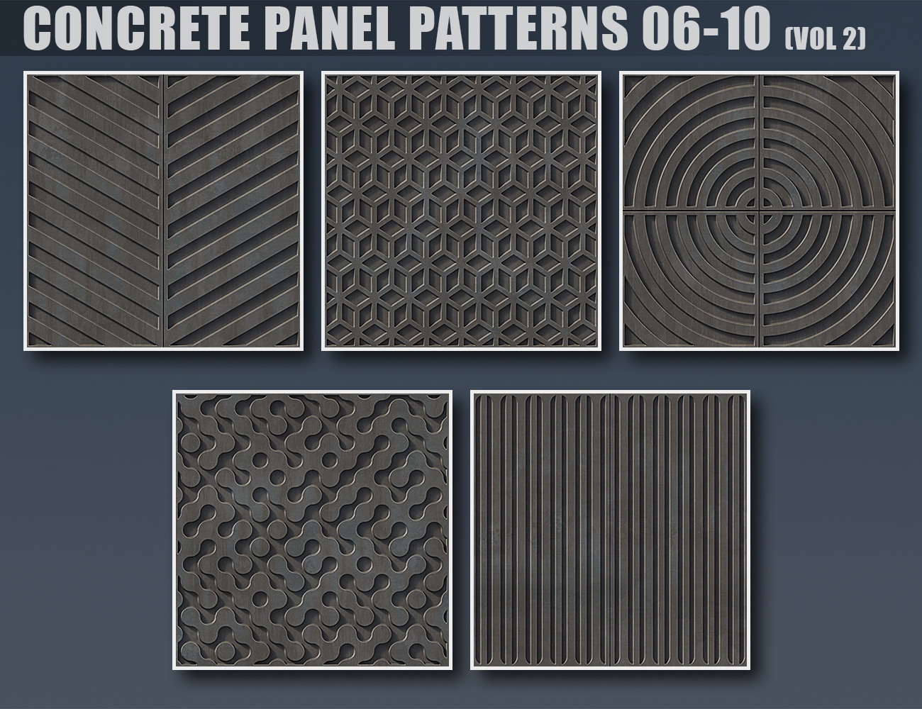 DD PBR Concrete Panel Shaders for Iray Vol 2 | Daz 3D