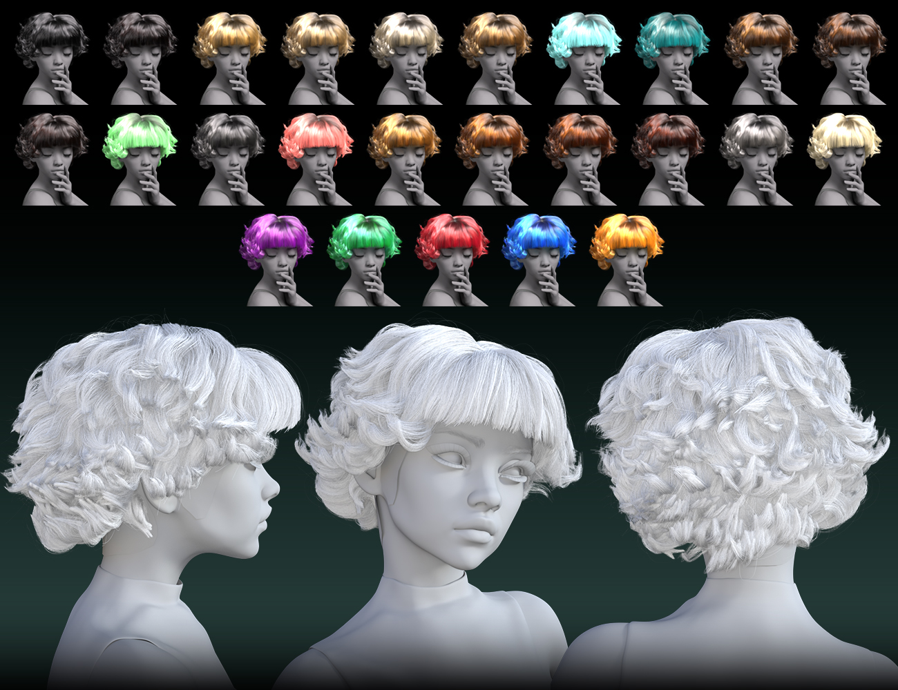 dForce CS Colette Hair for Genesis 9 | Daz 3D