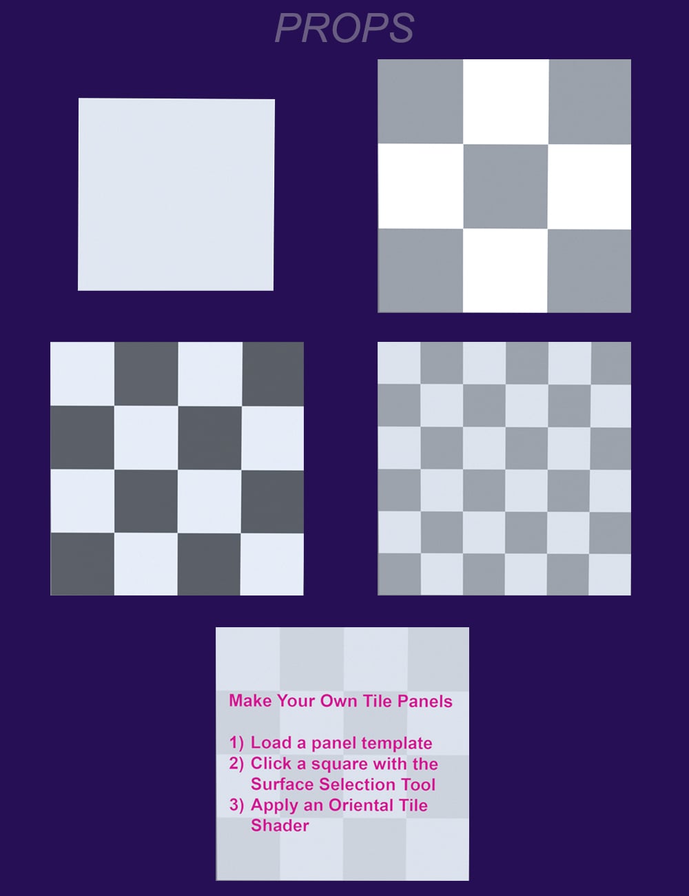 Oriental Tiles Iray Shader and Props Merchant Resource | Daz 3D