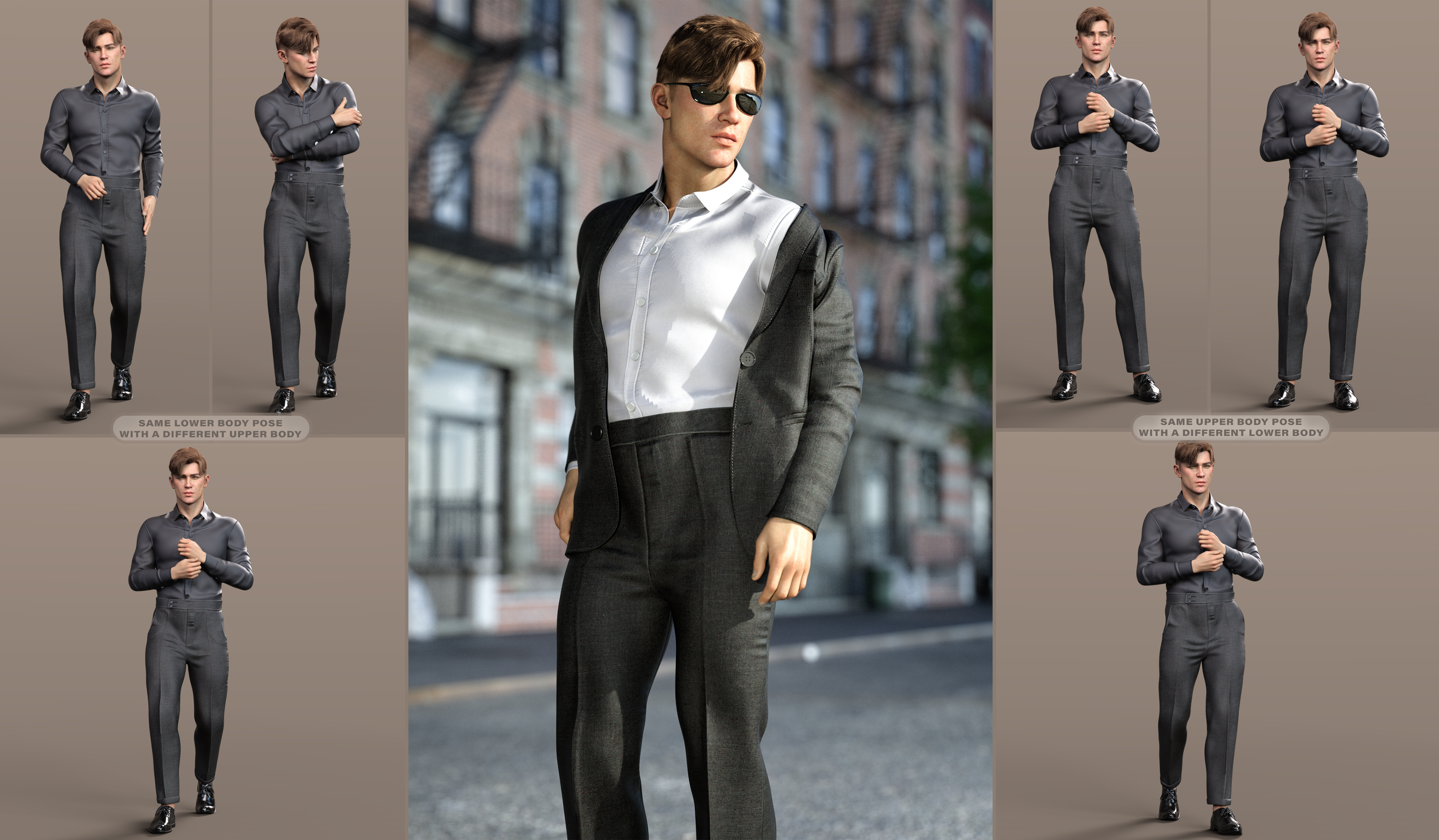 Z Gentlemanly Manner Pose Mega Set for Genesis 9 and 8 Male | Daz 3D