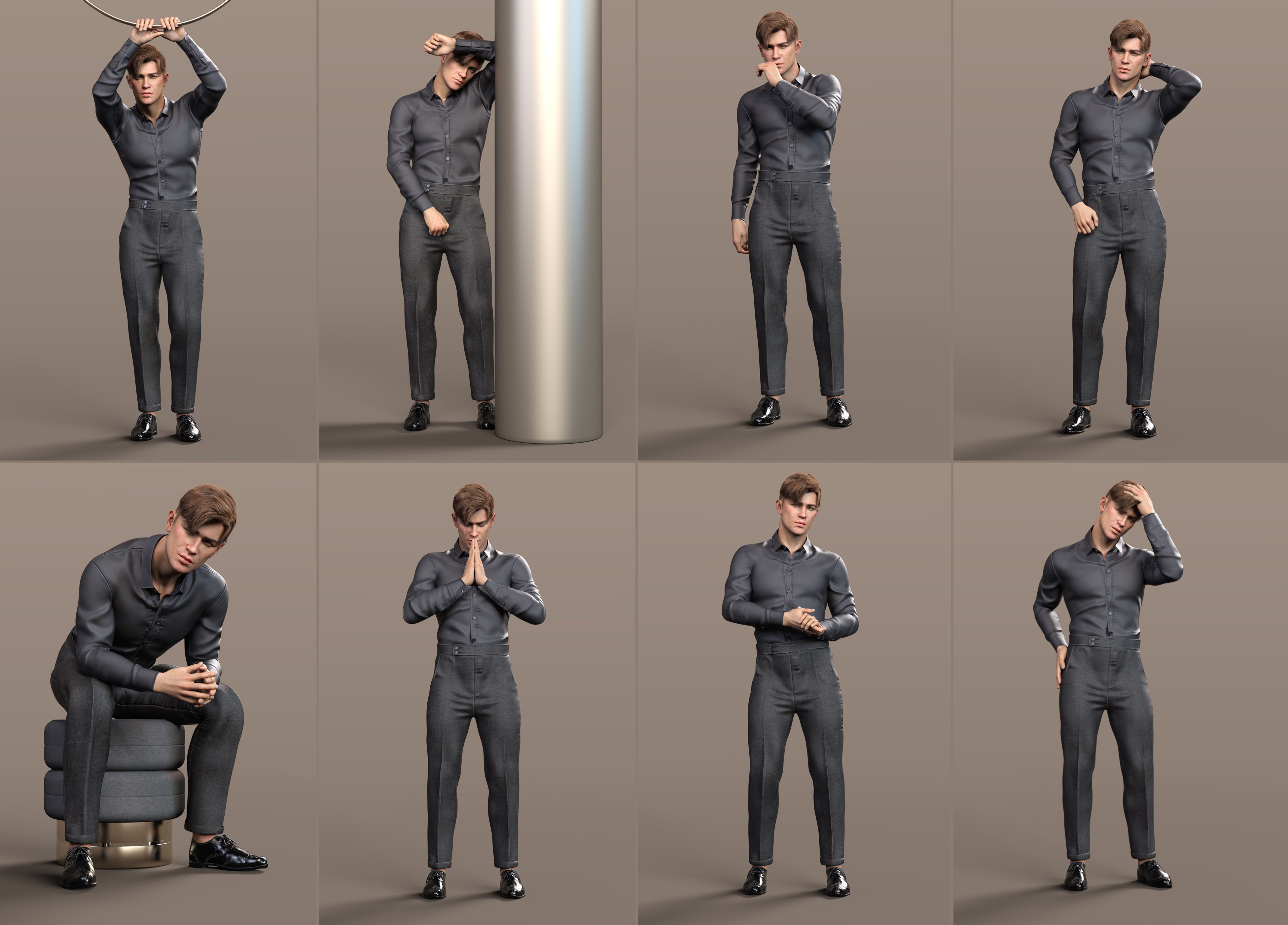 Z Gentlemanly Manner Pose Mega Set for Genesis 9 and 8 Male | Daz 3D