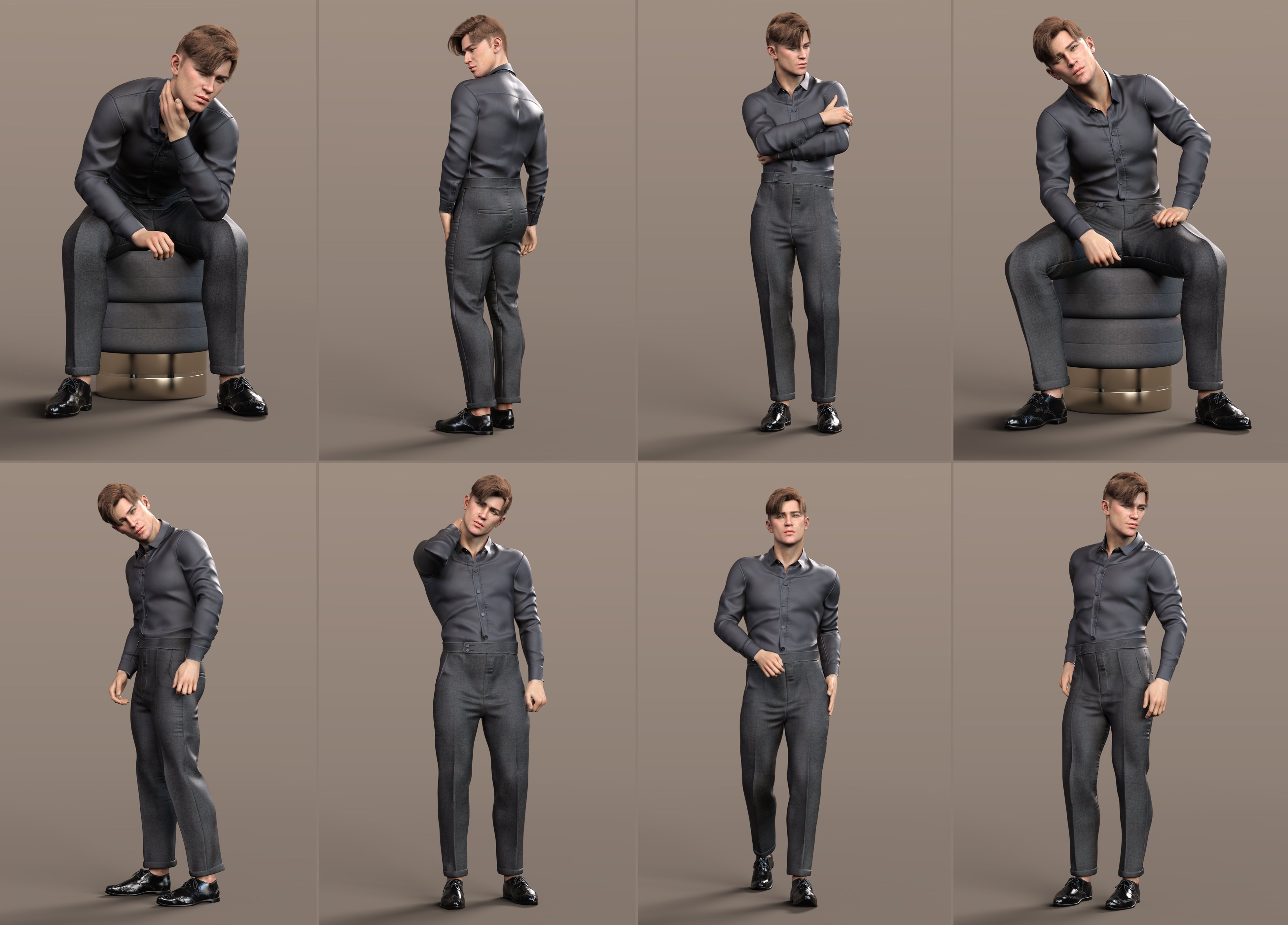 Z Gentlemanly Manner Pose Mega Set for Genesis 9 and 8 Male | Daz 3D