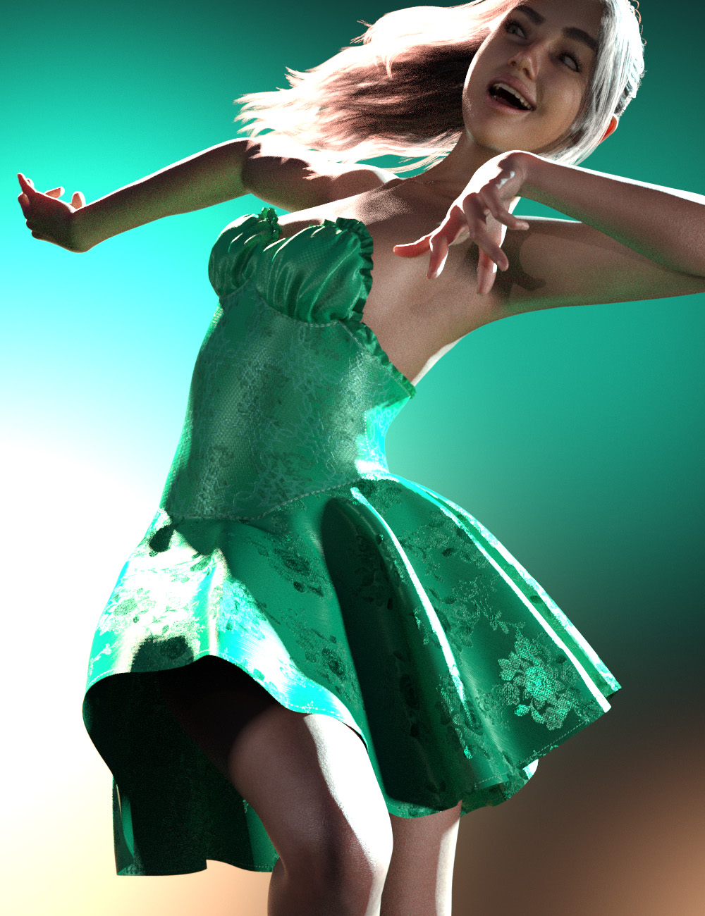 Extra Textures for Ruffled Party Dress | Daz 3D