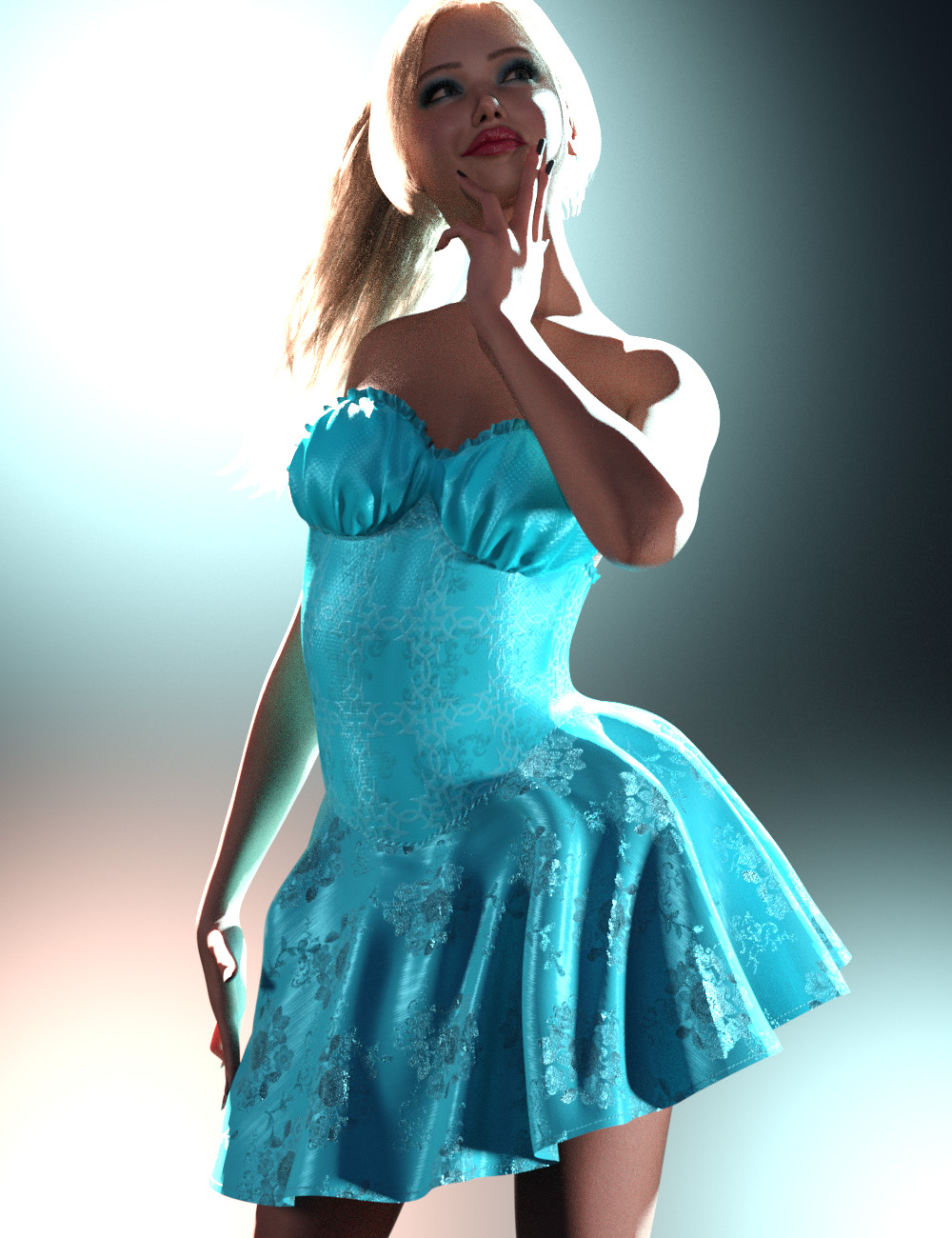 Extra Textures for Ruffled Party Dress | Daz 3D