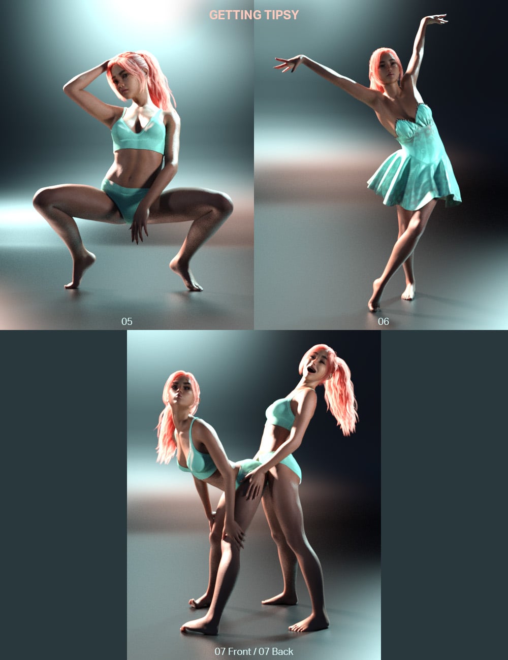 Party Girl Poses for Genesis 9 | Daz 3D