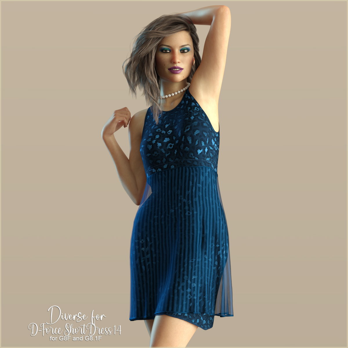 Diverse for D-Force Short Dress 14 for G8 and G8.1Females | Daz 3D