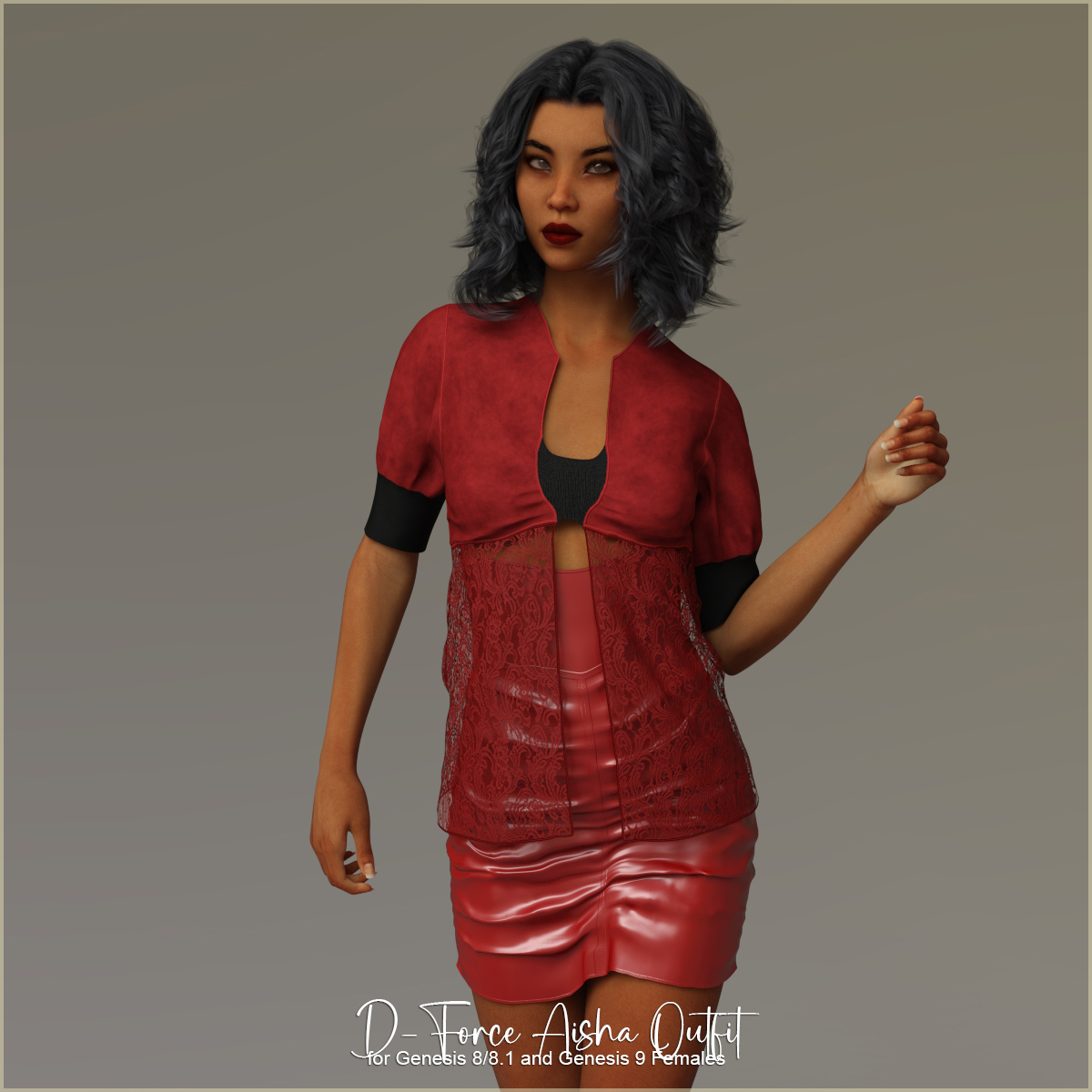 D-Force Aisha Outfit for Genesis 8/8.1/9/V9 | Daz 3D