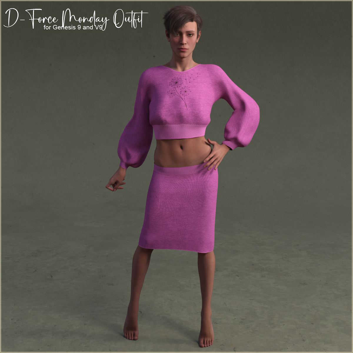 D-Force Monday Outfit for Genesis 9/V9 | Daz 3D