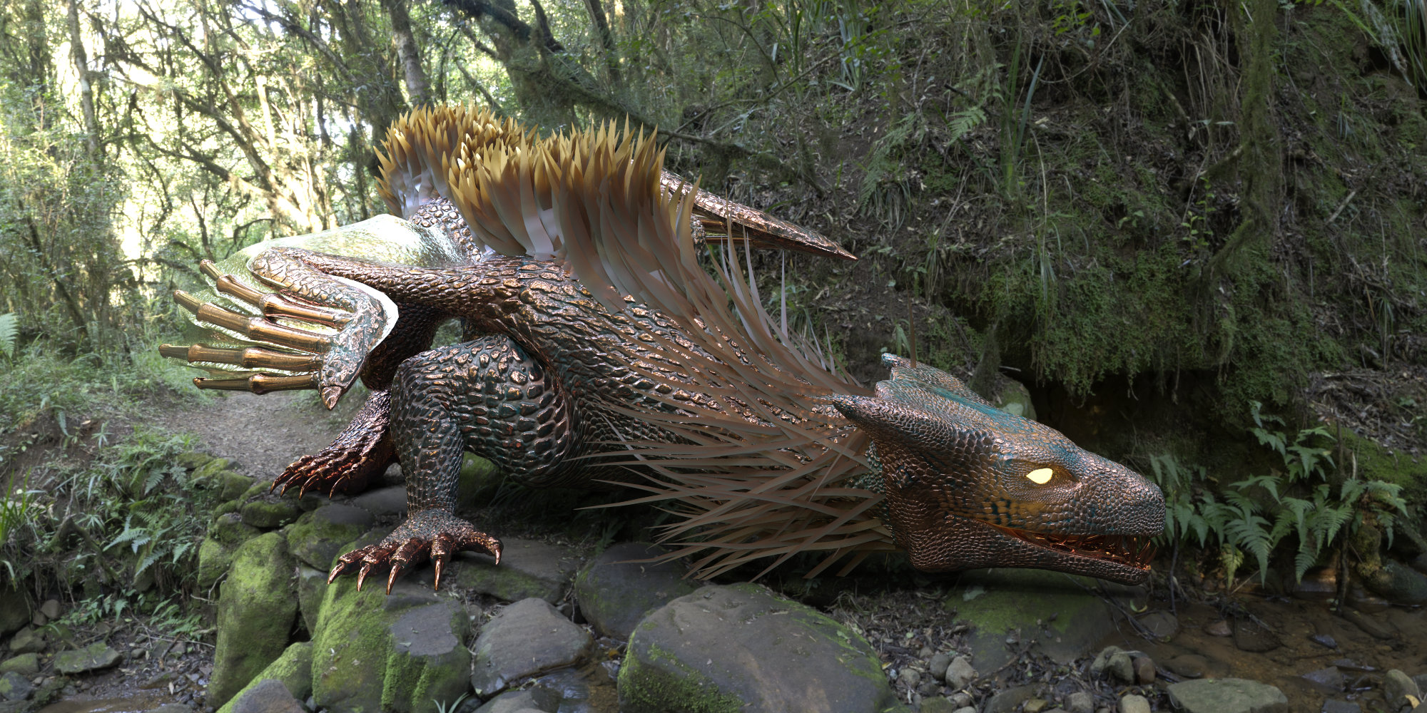 DA Copper Dragon for Daz Dragon 3 | Daz 3D