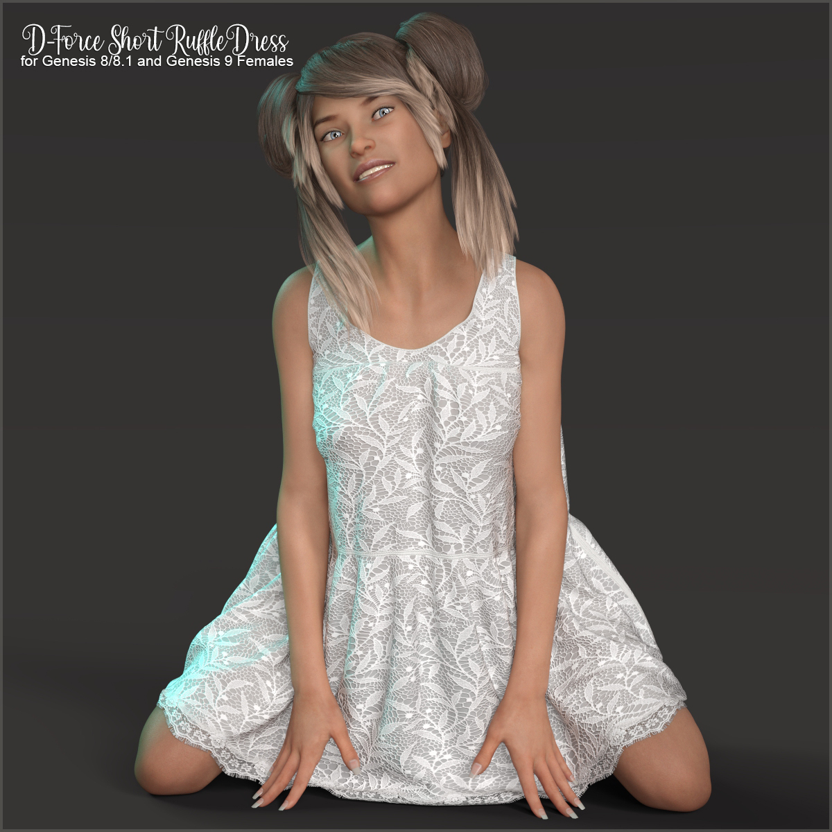 D-Force Short Ruffle Dress for Genesis 8/8.1/9/V9 | Daz 3D