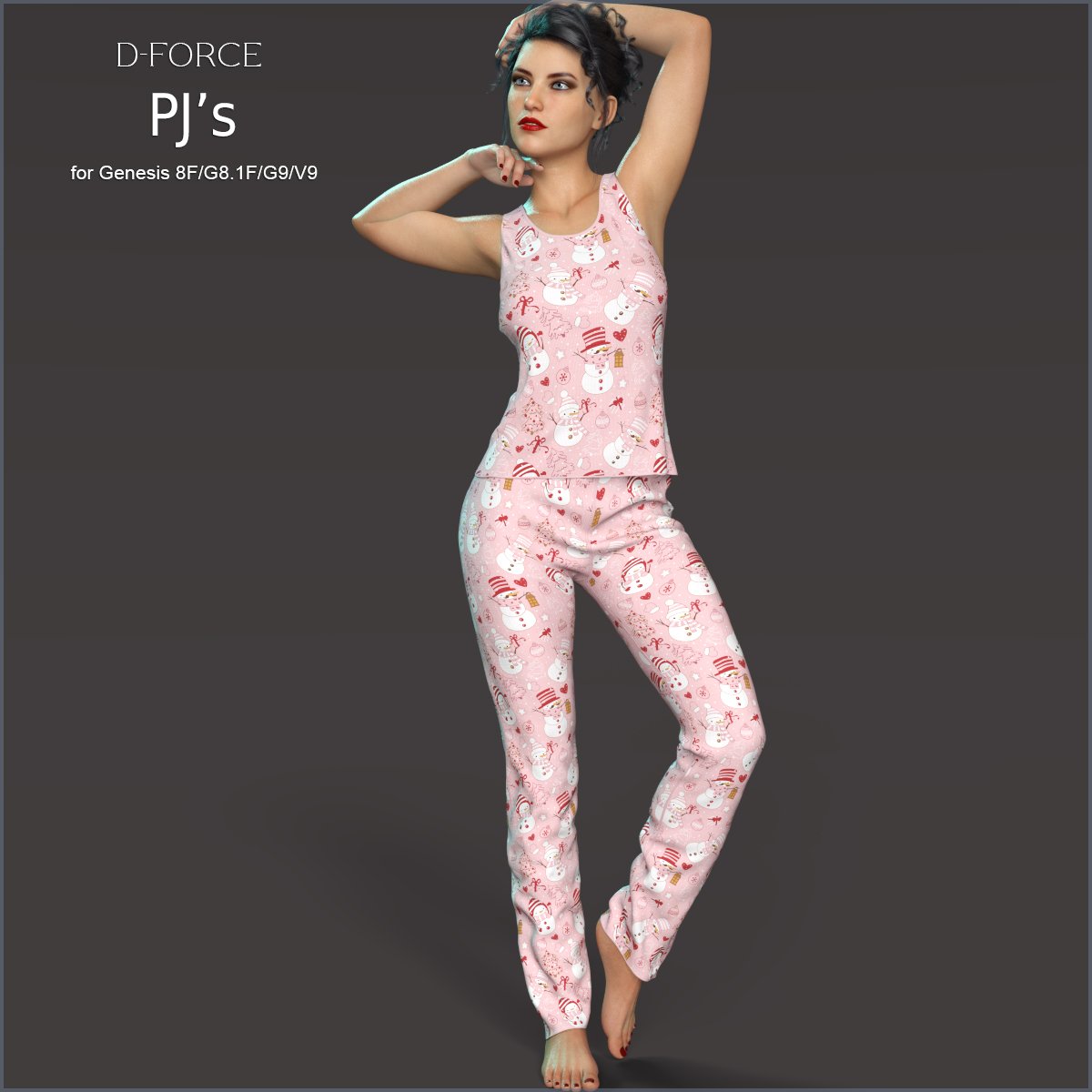 D-Force PJs for G8/8.1F and Genesis 9/V9 | Daz 3D