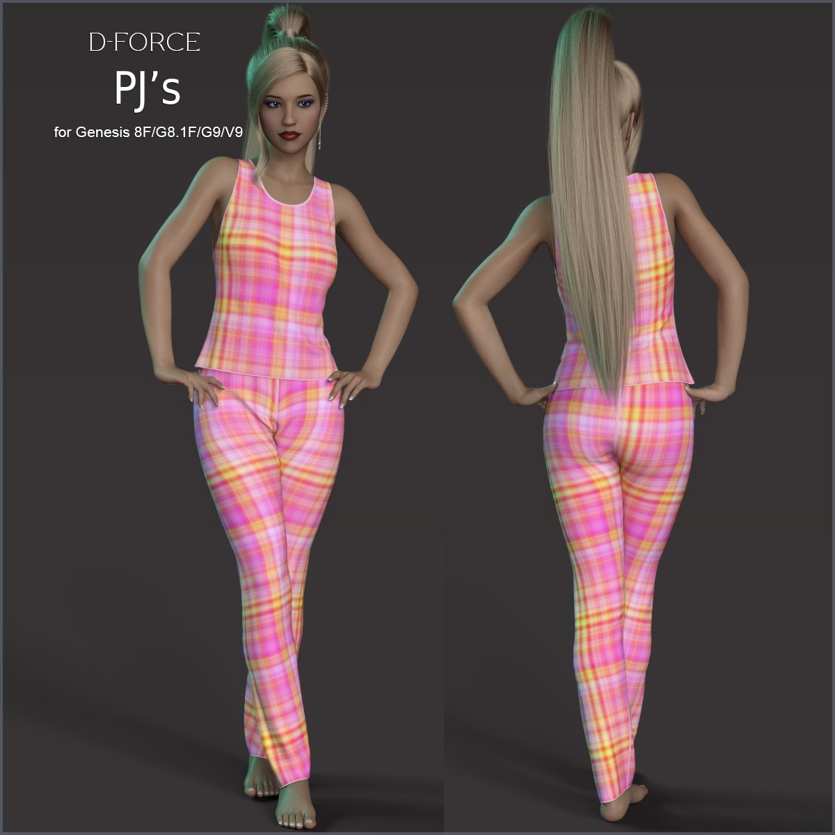 D-Force PJs for G8/8.1F and Genesis 9/V9 | Daz 3D