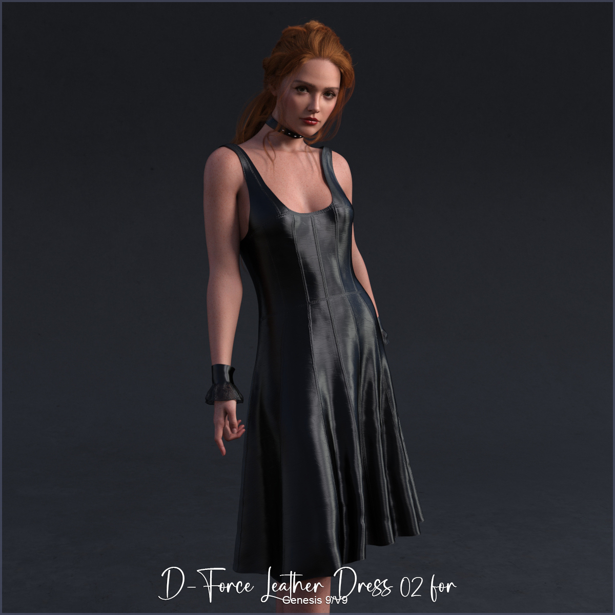 D-Force Leather Dress 02 for Genesis 9/V9 | Daz 3D