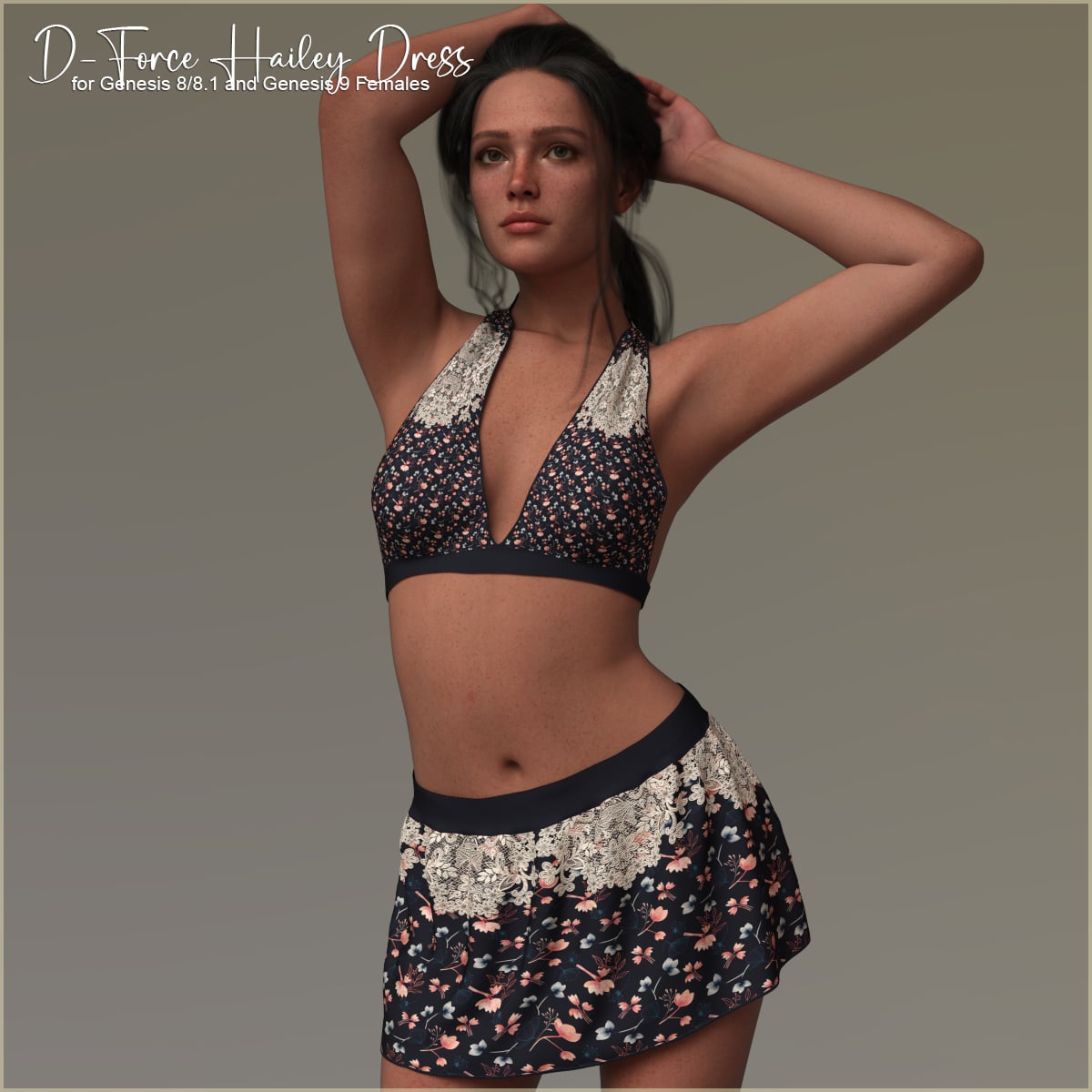 D-Force Hailey Outfit for Genesis 8/8.1/9/V9 | Daz 3D