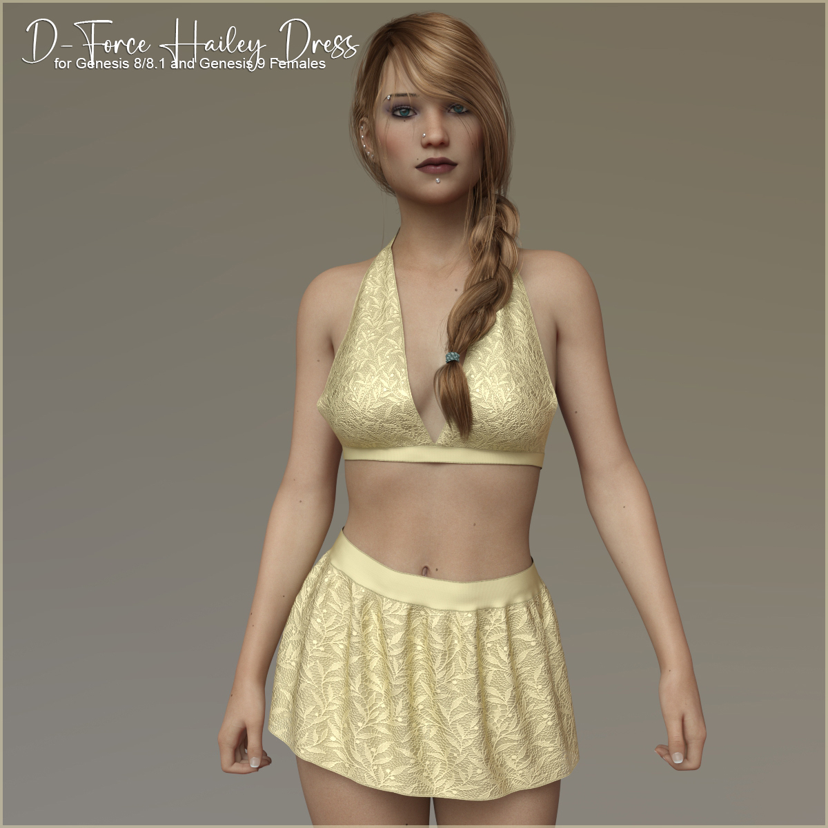 D-Force Hailey Outfit for Genesis 8/8.1/9/V9 | Daz 3D